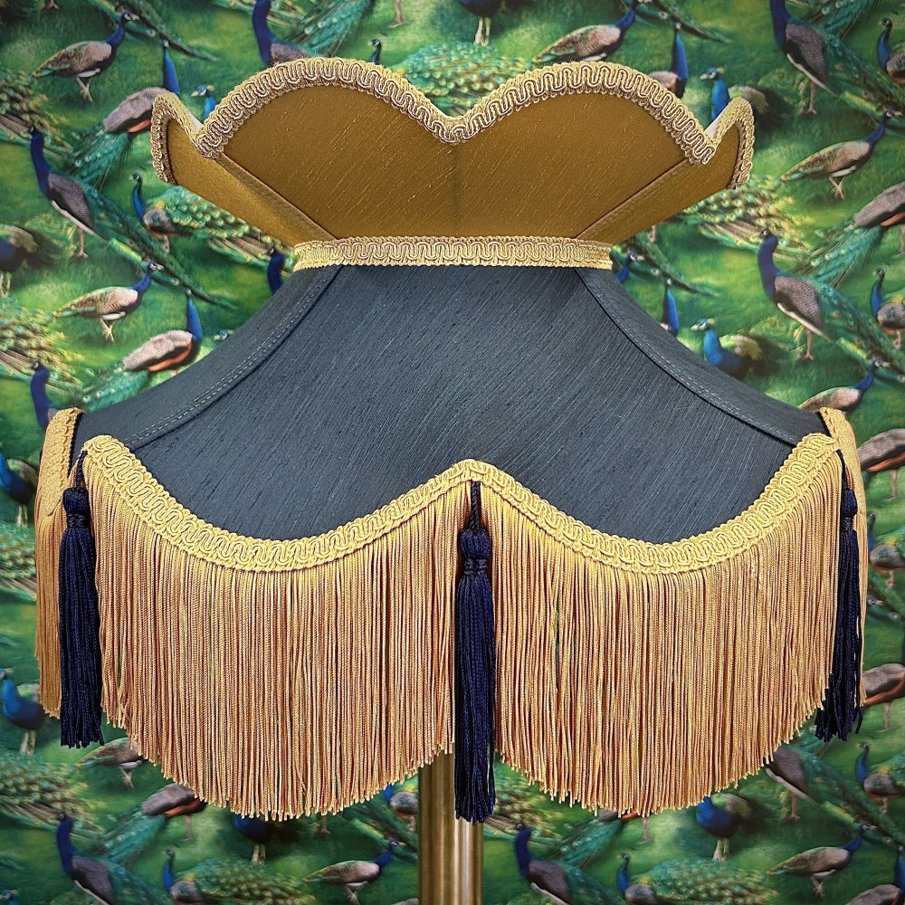 Navy and Gold Crown Top Lampshade
